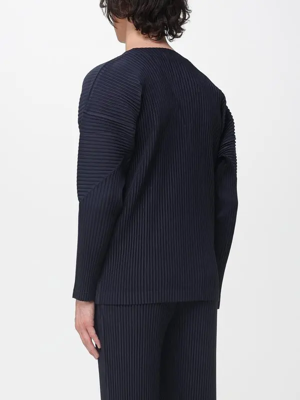 Issey Miyake Pleated V-neck Cardigan - Blue