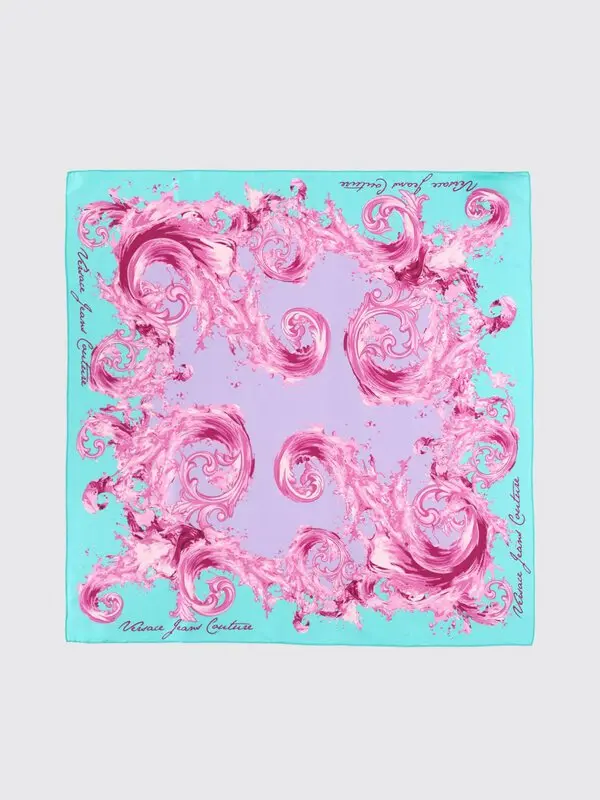 Versace Baroque Print Silk Foulard - Gnawed Blue