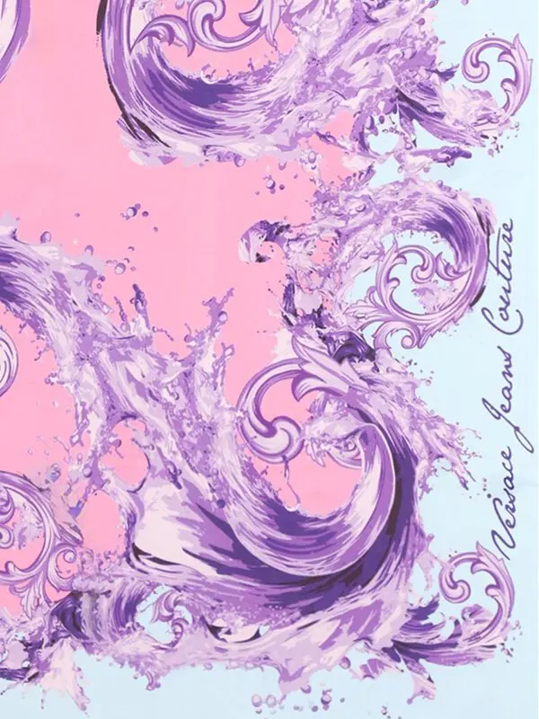 Versace Baroque Print Silk Foulard - Violet