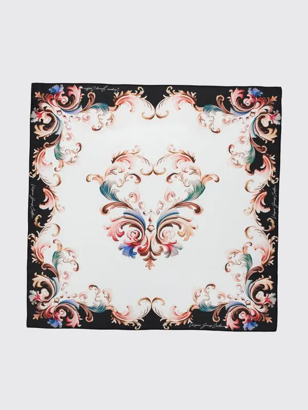 Versace Baroque Print Silk Foulard - White