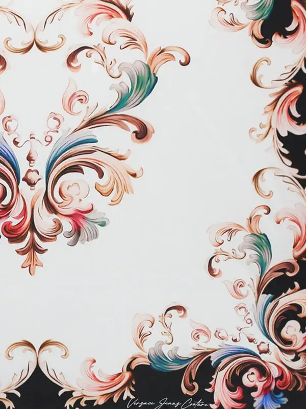 Versace Baroque Print Silk Foulard - White