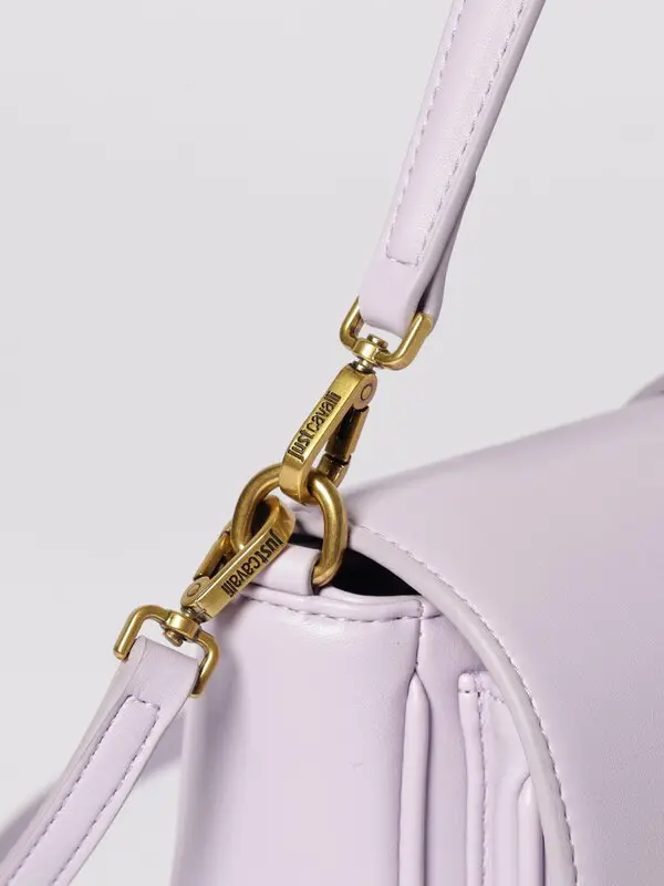 Just Cavalli Faux Leather Shoulder Bag With Snake Clasp - Lavander