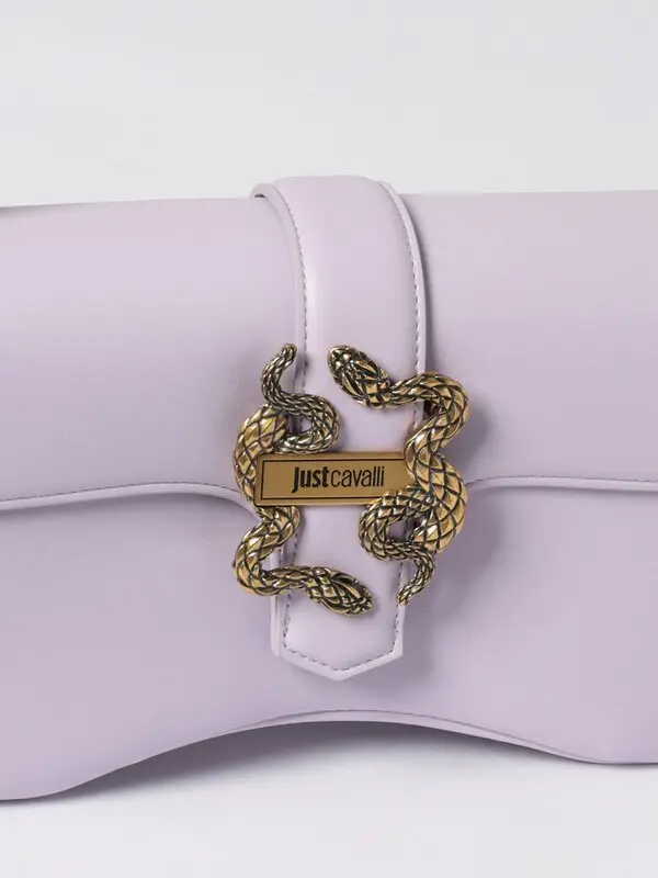 Just Cavalli Embossed Logo Shoulder Bag - Lavander