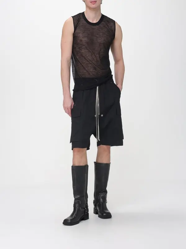 Rick Owens Transparent Wool Blend Tank Top - Black