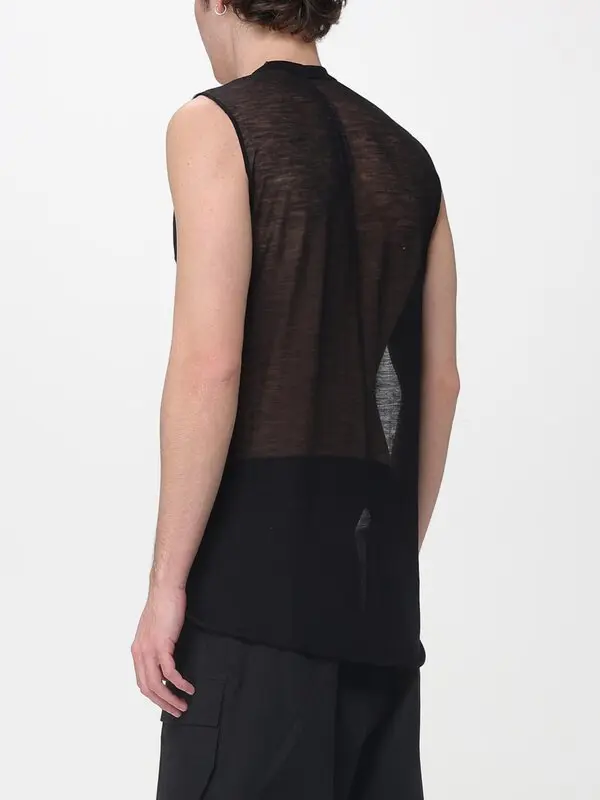 Rick Owens Transparent Wool Blend Tank Top - Black