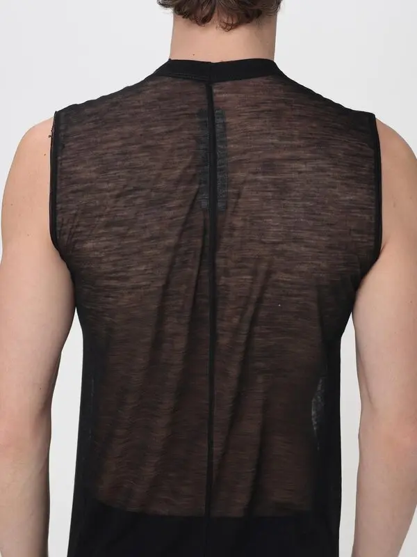 Rick Owens Transparent Wool Blend Tank Top - Black