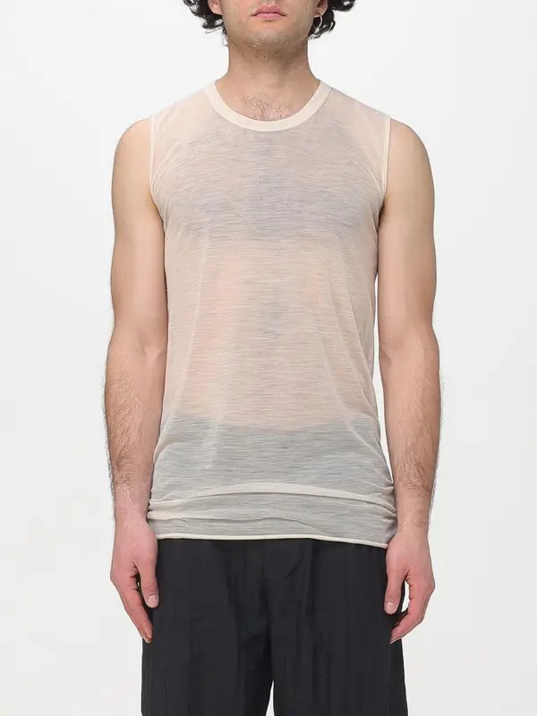 Rick Owens Transparent Wool Blend Tank Top - White