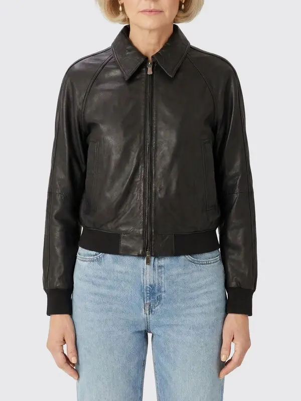 Pinko Leather Bomber Jacket