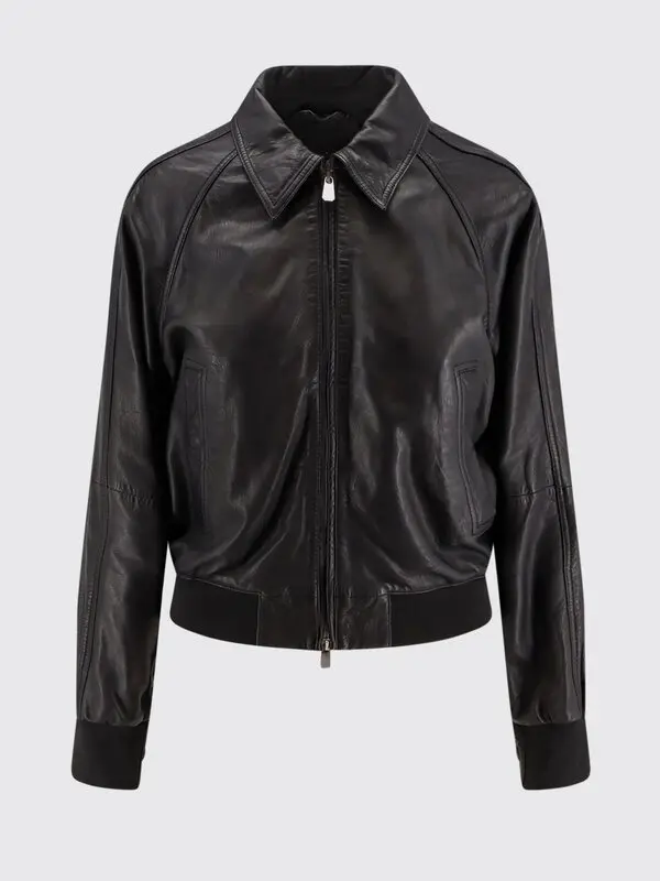 Pinko Leather Bomber Jacket