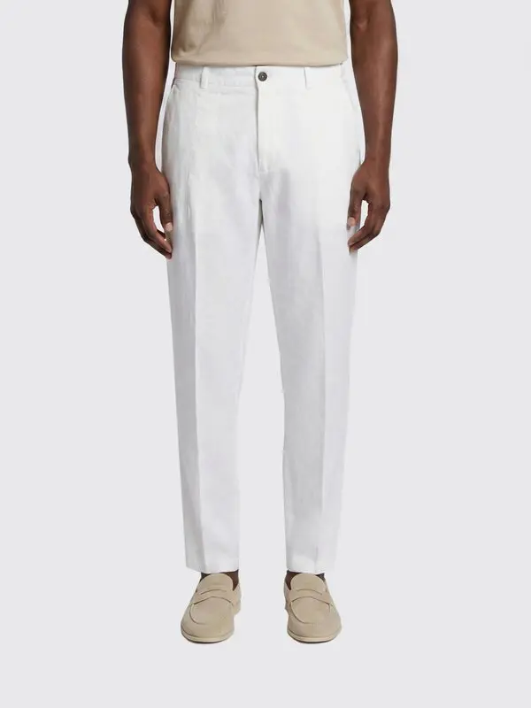 Eleventy Linen Blend Chino Trousers - White