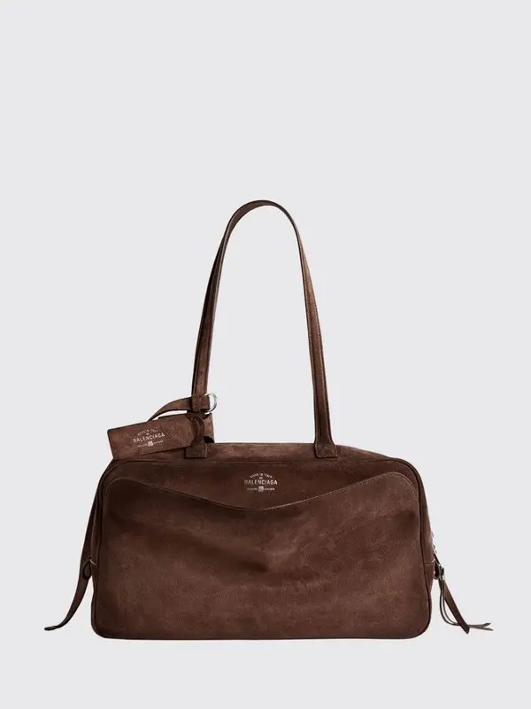 Balenciaga Suede Shoulder Bag - Brown