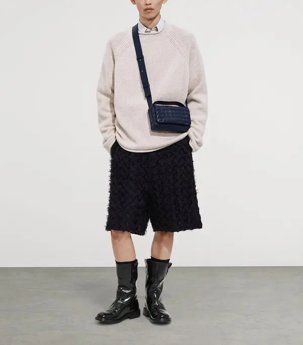 Bottega Veneta Leather Intrecciato Mini Flap Bag