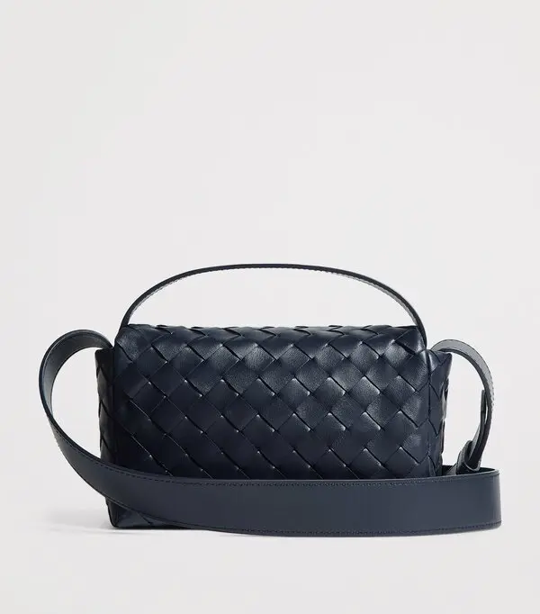 Bottega Veneta Leather Intrecciato Mini Flap Bag