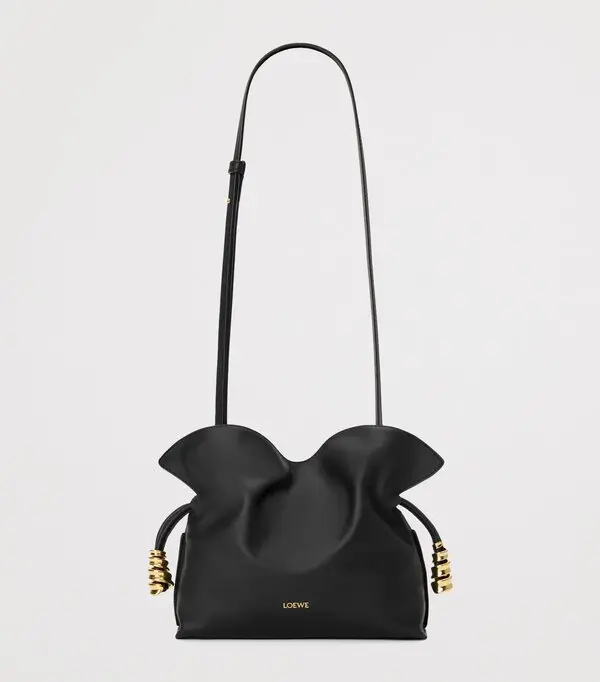 Loewe Mini Leather Flamenco Purse - Black