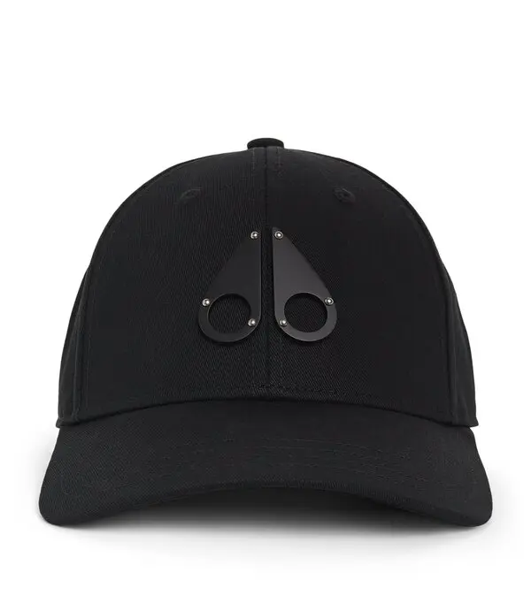 Moose Knuckles Cotton Baseball Cap - Black