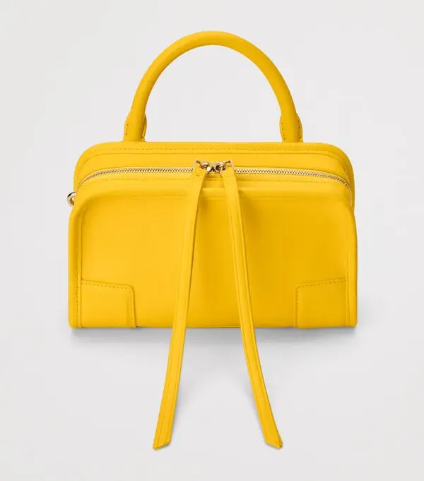 Loewe Mini Leather Amazona 180 Top-handle Bag - Yellow