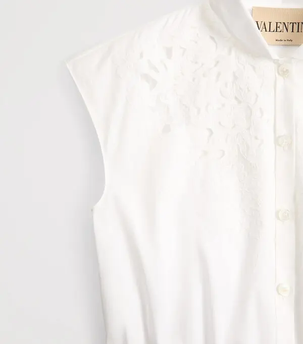 Valentino Garavani Cotton Poplin Embroidered Midi Dress