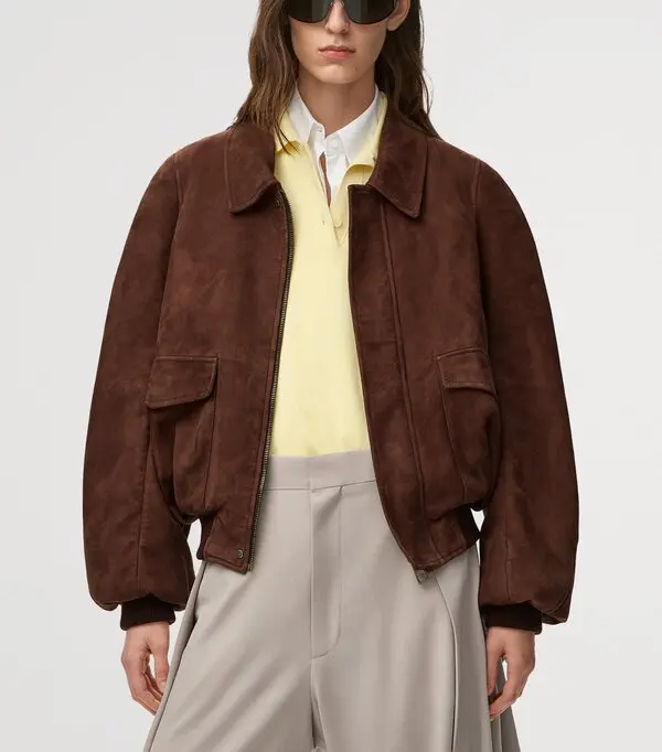 Loewe Leather-blend Bomber Jacket