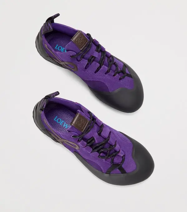 Loewe Grip Split Leather Sneakers - Purple