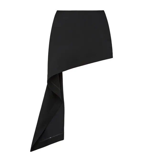 Loewe Wool Draped Mini Skirt - Black