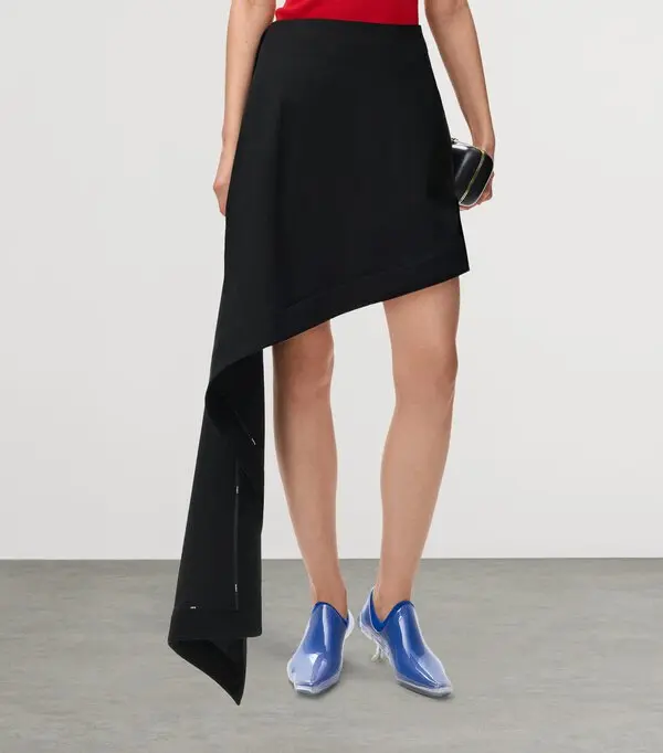 Loewe Wool Draped Mini Skirt - Black