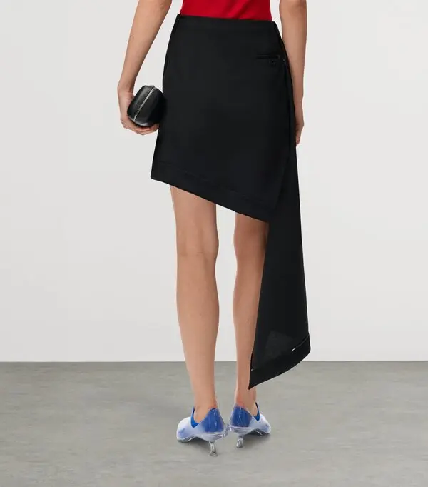 Loewe Wool Draped Mini Skirt - Black