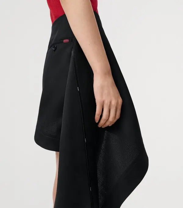 Loewe Wool Draped Mini Skirt - Black