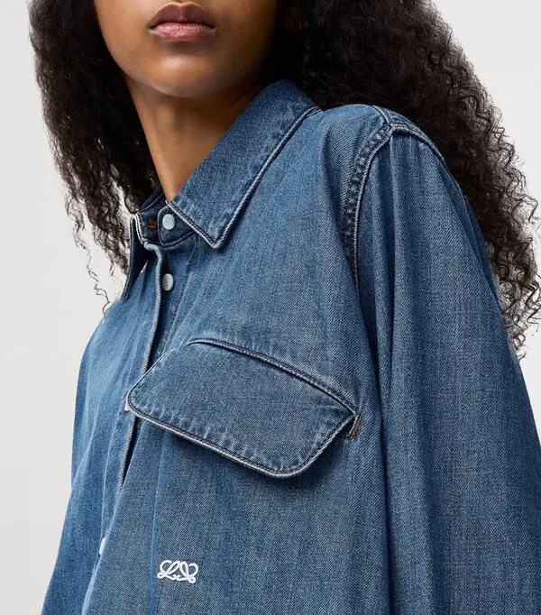 Loewe Drawstring-hem Denim Shirt