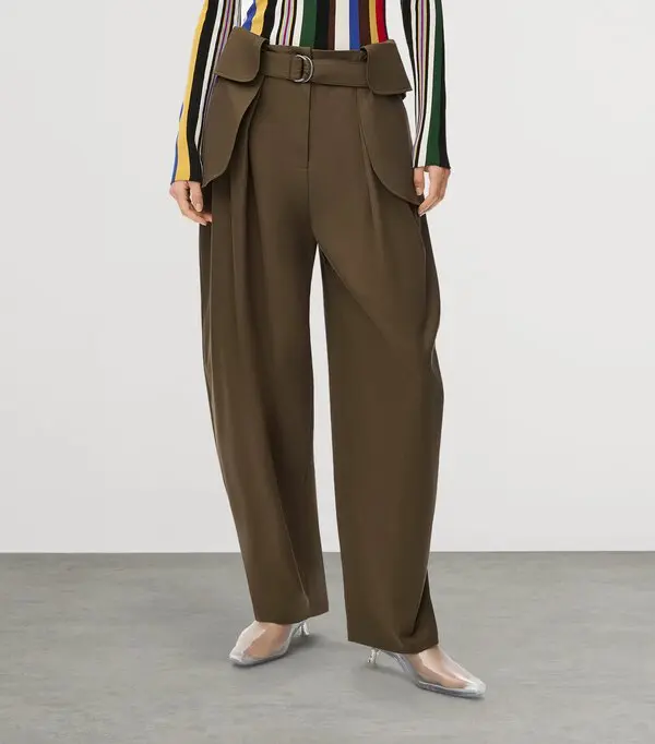 Loewe Cotton-silk Cargo Trousers - Green
