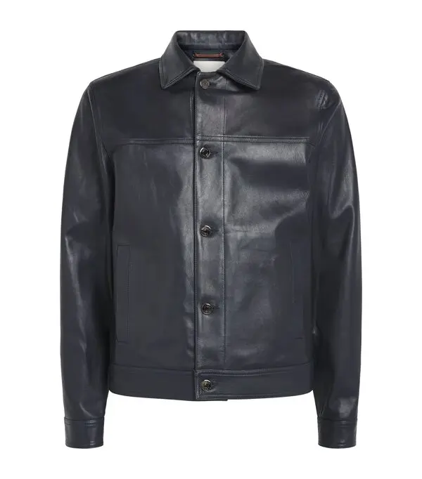 Jacob Cohen Leather Trucker Jacket