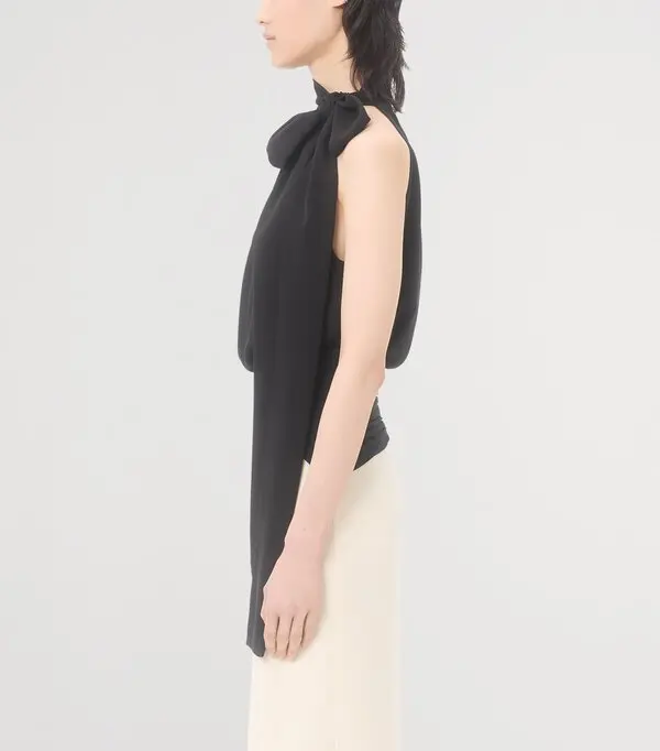 Valentino Garavani Silk Tie-neck Top