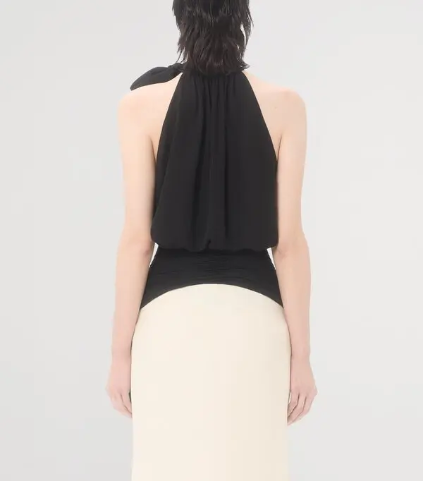 Valentino Garavani Silk Tie-neck Top