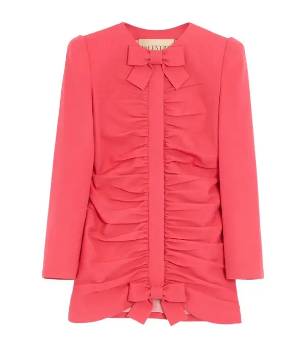 Valentino Garavani Virgin Wool Ruched Jacket - Red
