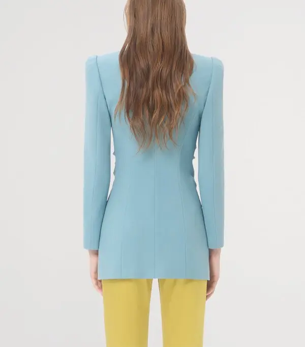 Valentino Garavani Virgin Wool Ruched Jacket - Blue