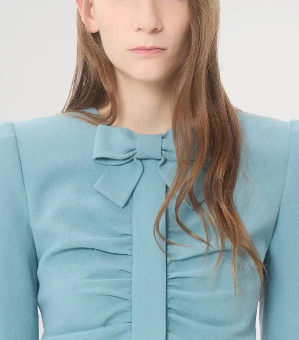 Valentino Garavani Virgin Wool Ruched Jacket - Blue