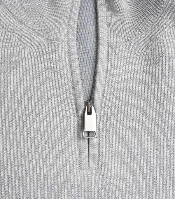 Brioni Cashmere-wool Half-zip Sweater