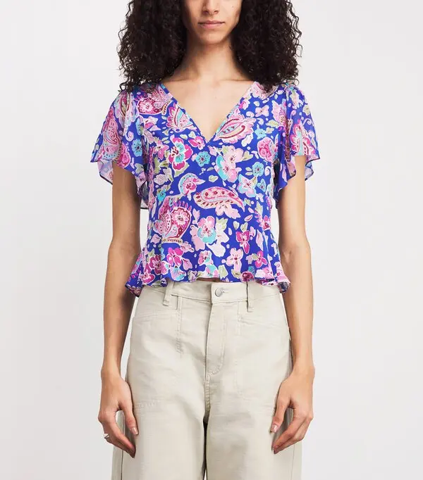 Rixo Silk Floral Lania Blouse