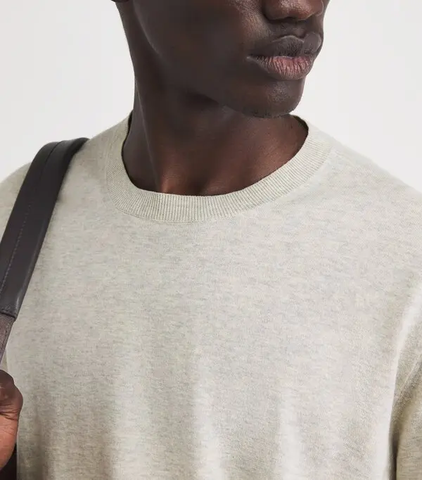 Corneliani Silk-cotton Short-sleeve Sweater - Grey