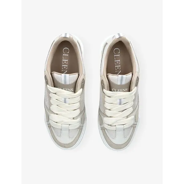 CLEENS Essential Suede And Mesh Trainers - Beige Oth