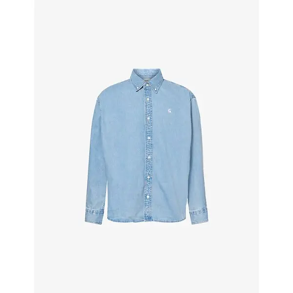 Carhartt Work In Progress Lucas Embroidered-logo Denim Shirt - Blue