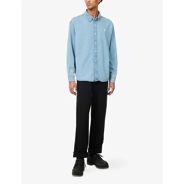 Carhartt Work In Progress Lucas Embroidered-logo Denim Shirt - Blue