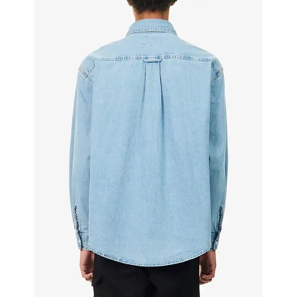 Carhartt Work In Progress Lucas Embroidered-logo Denim Shirt - Blue