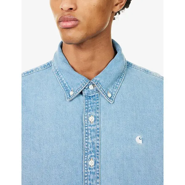 Carhartt Work In Progress Lucas Embroidered-logo Denim Shirt - Blue