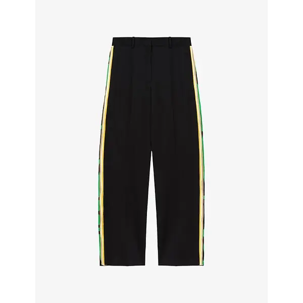 Loewe Layered-panel Straight-leg Mid-rise Wool-blend Trousers
