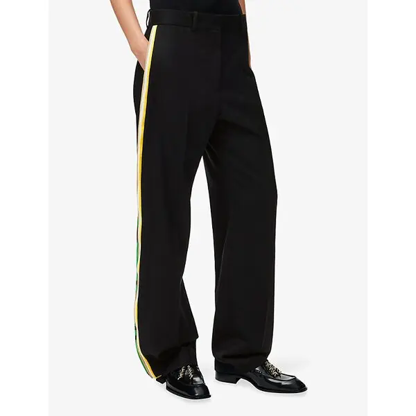 Loewe Layered-panel Straight-leg Mid-rise Wool-blend Trousers