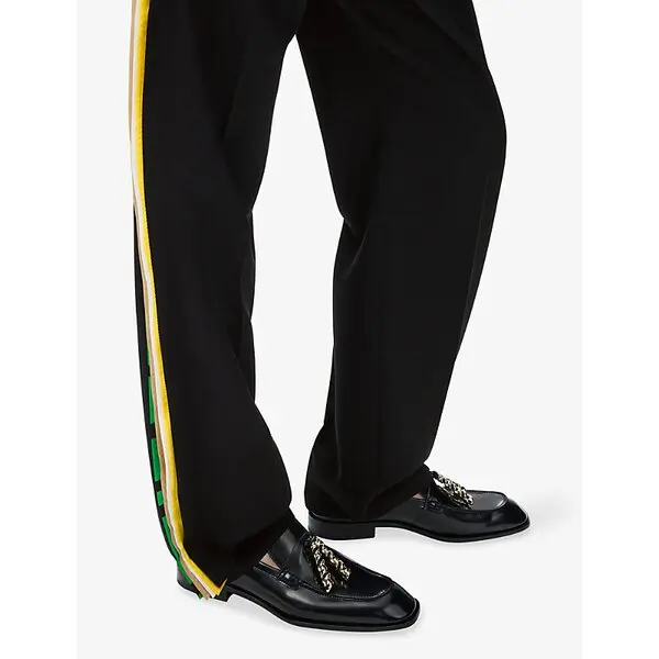 Loewe Layered-panel Straight-leg Mid-rise Wool-blend Trousers