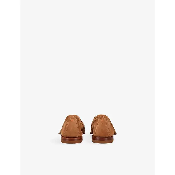 Santoni Marlene Suede Loafers - Tan