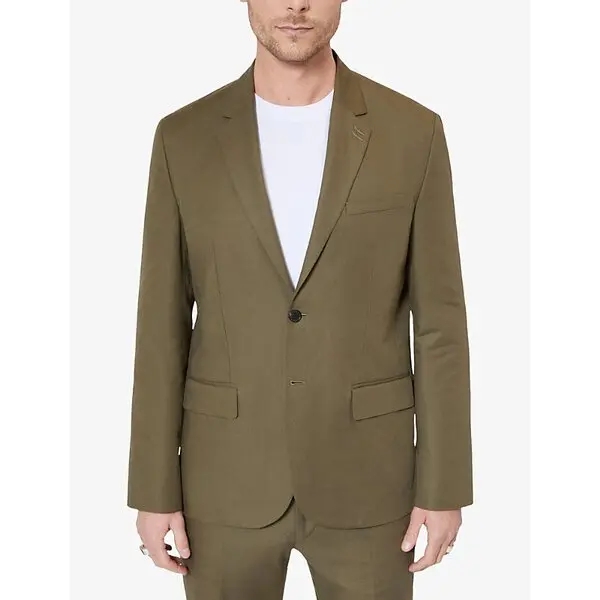 The Kooples Lapel-collar Cotton And Linen-blend Jacket