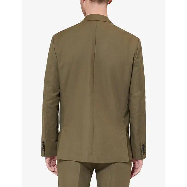 The Kooples Lapel-collar Cotton And Linen-blend Jacket
