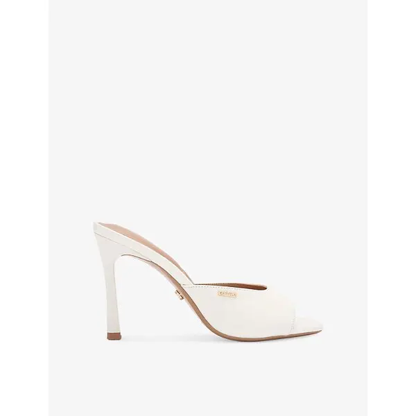 Carvela Isabella Heeled Faux-leather Mules - White